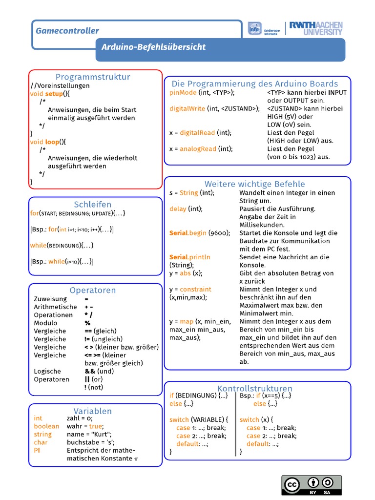 Arduino Befehlsübersicht | PDF