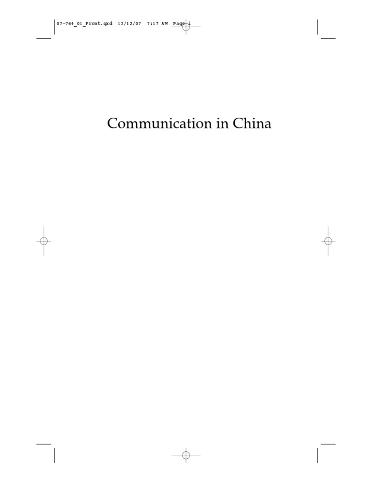 Communication in China-Political Economy, Power, and Conflict (Zhao ...