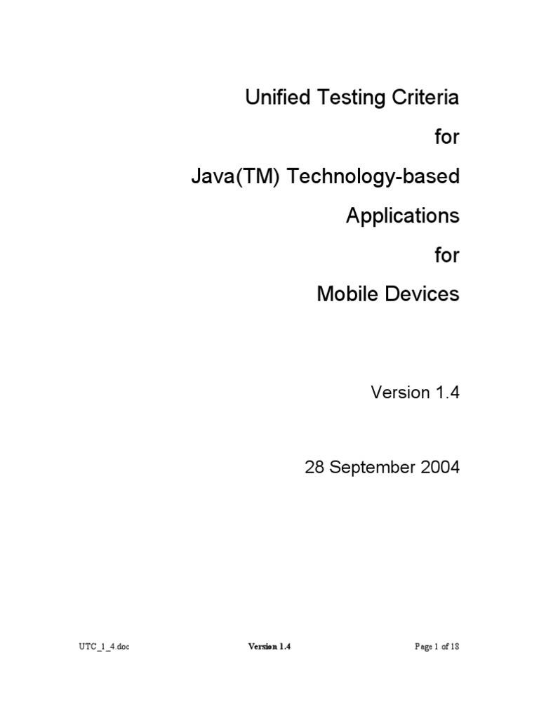 Unified Test Criteria | PDF | Application Programming Interface ...