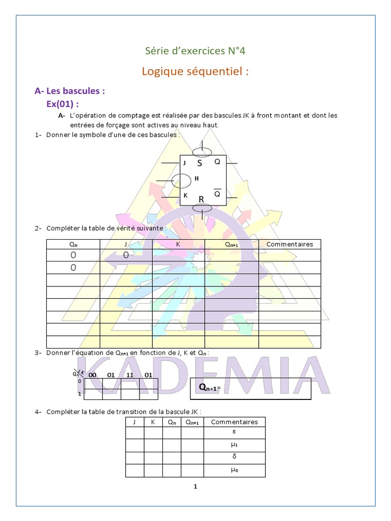 Bascule JK et Compteurs: Exercices Corrigés | PDF | Circuit électrique | Instrument de mesure
