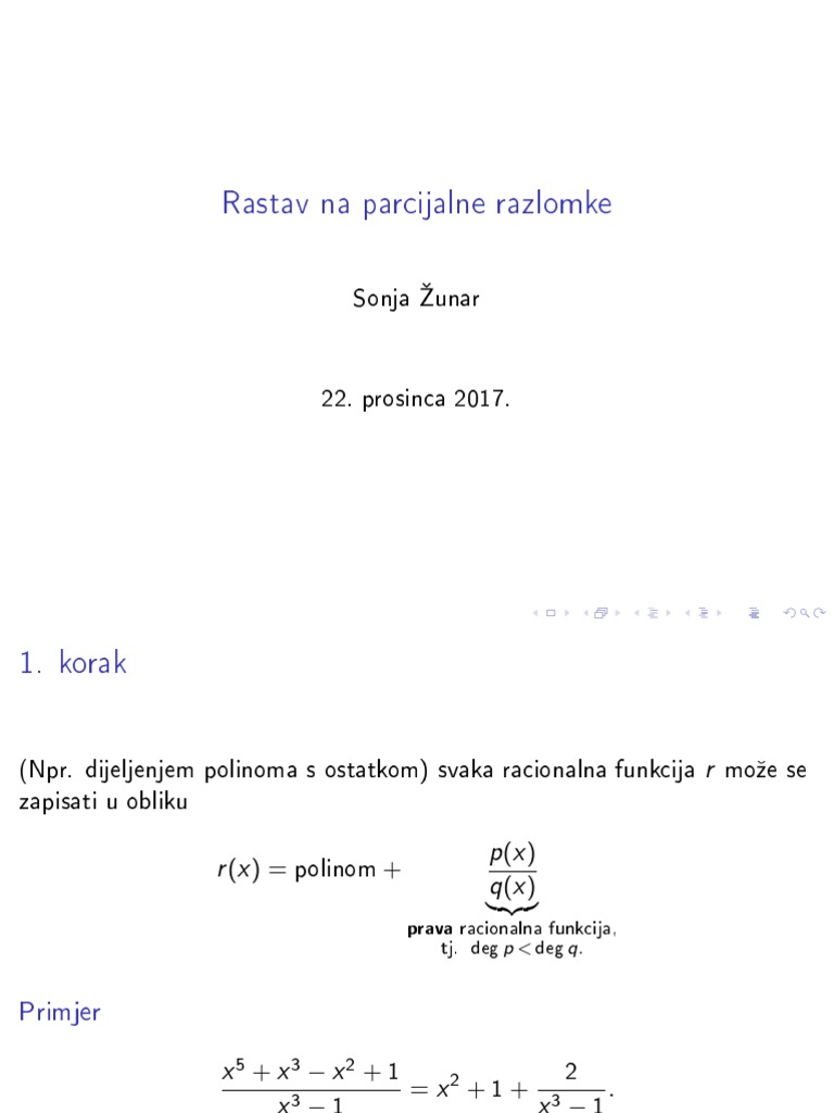 m1 Parcijalni Razlomci | PDF