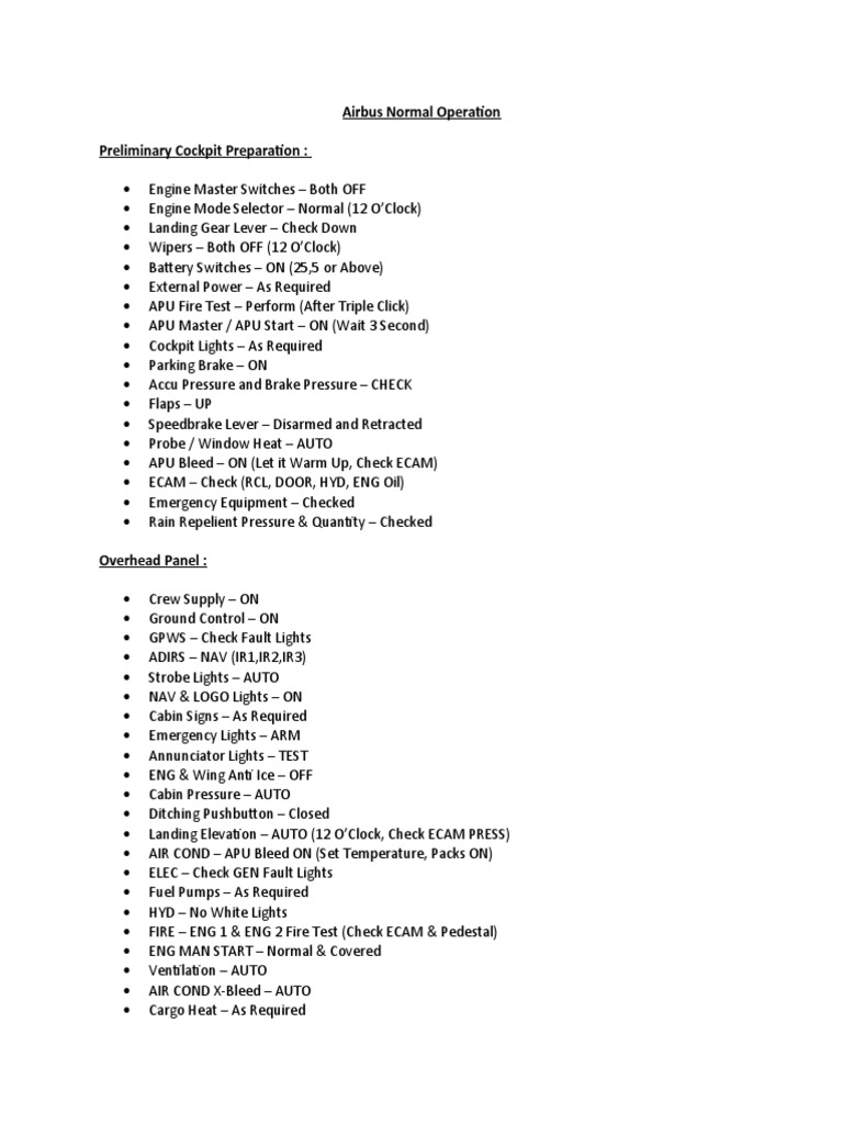 Airbus Normal Procedures | PDF | Air Traffic Control | Cockpit