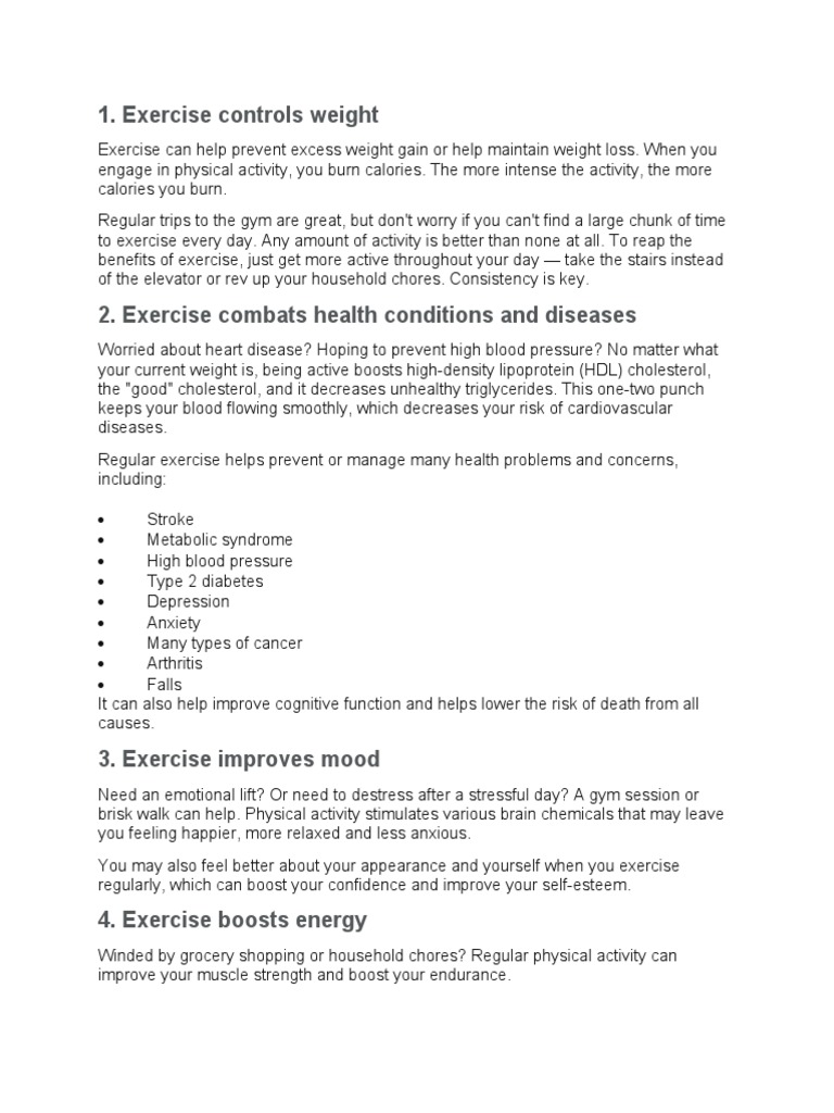 Exercise Controls Weight | Download Free PDF | Strength Training ...