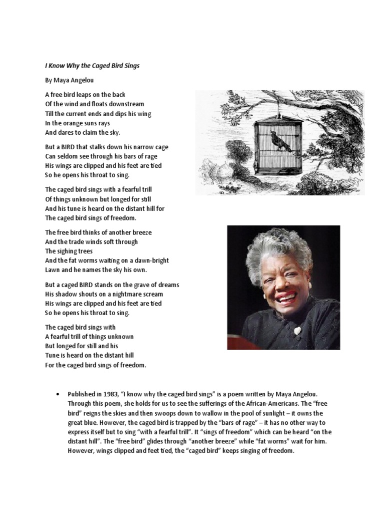 Caged Bird: A Poem of Freedom and Oppression | PDF | Maya Angelou