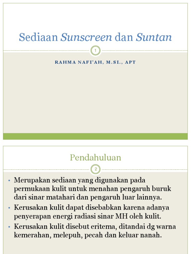 11 - Sediaan Suntan Dan Sunscreen | PDF