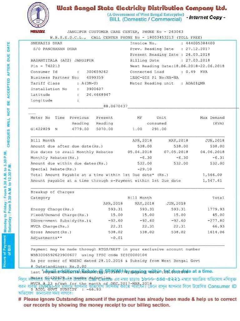 Elec Bill | PDF