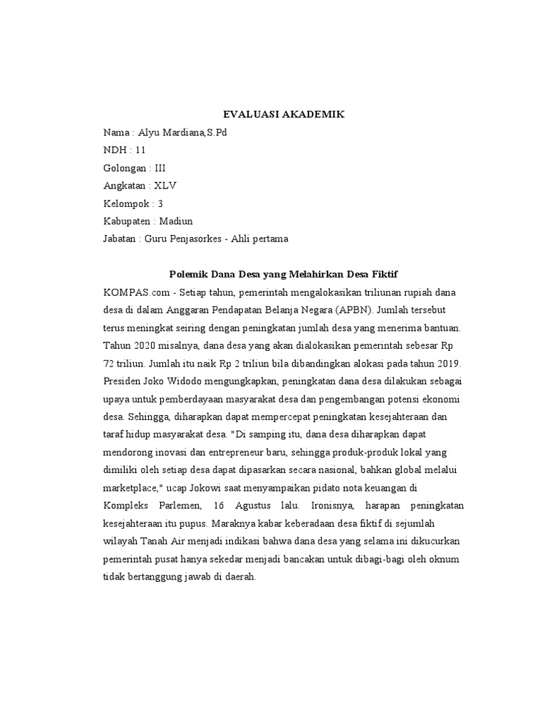 ALYU MARDIANA - XLV - 3 - EVALUASI AKADEMIK-dikonversi | PDF ...