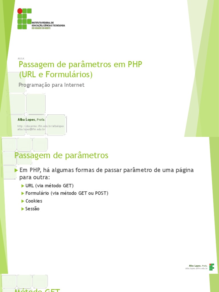 Aula 02 - Passagem de Parâmetros em PHP - URL e Formulario | PDF | Php ...
