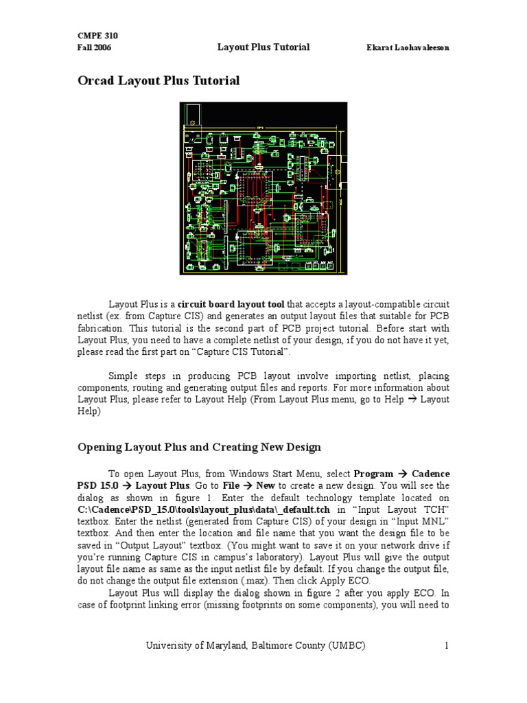 Orcad Layout Plus PCB Tutorial | PDF | Electronic Engineering | Computing