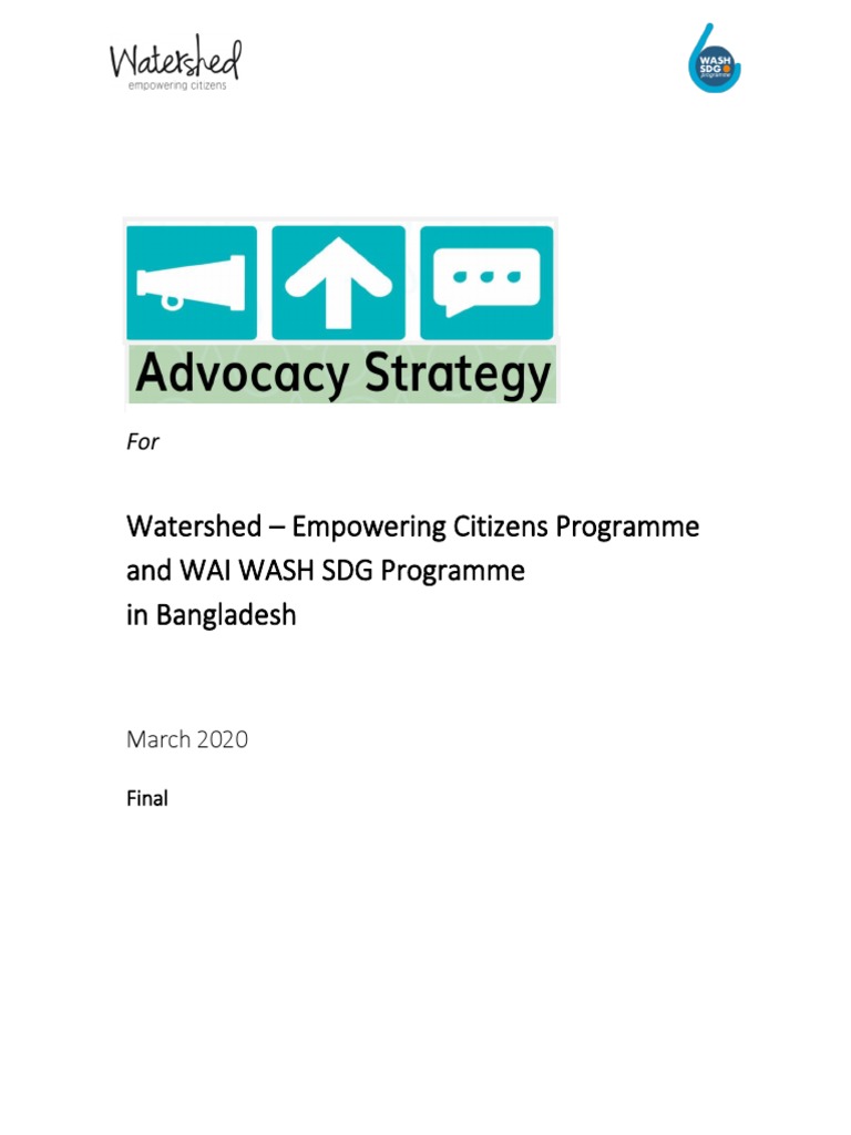 Watershed - Empowering Citizens Programme and WAI WASH SDG Programme in Bangladesh | PDF | Wash ...