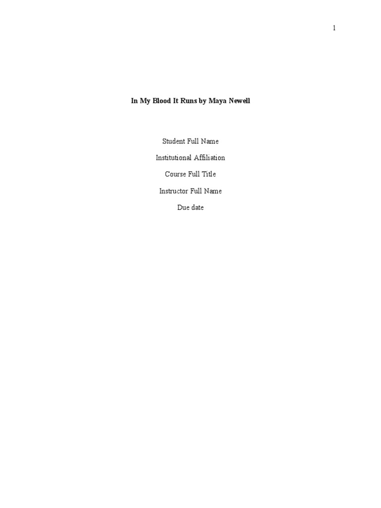 In My Blood It Runs by Maya Newell | PDF | Indigenous Peoples | Colonialism