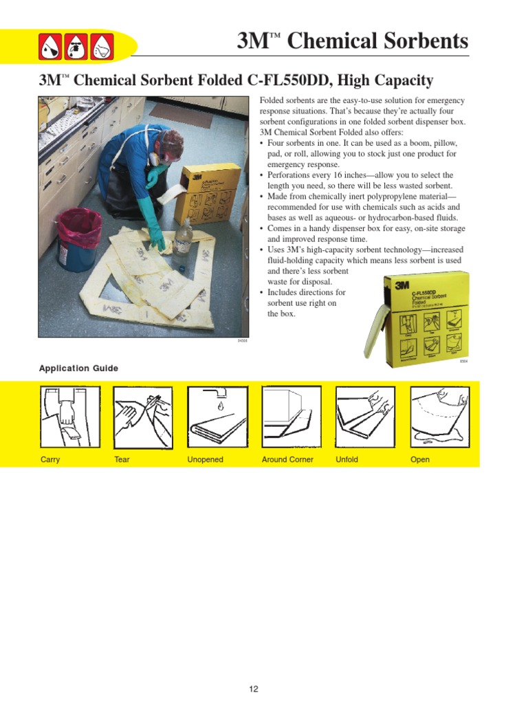 3M Chemical Sorbents: 3M Chemical Sorbent Folded C-FL550DD, High ...