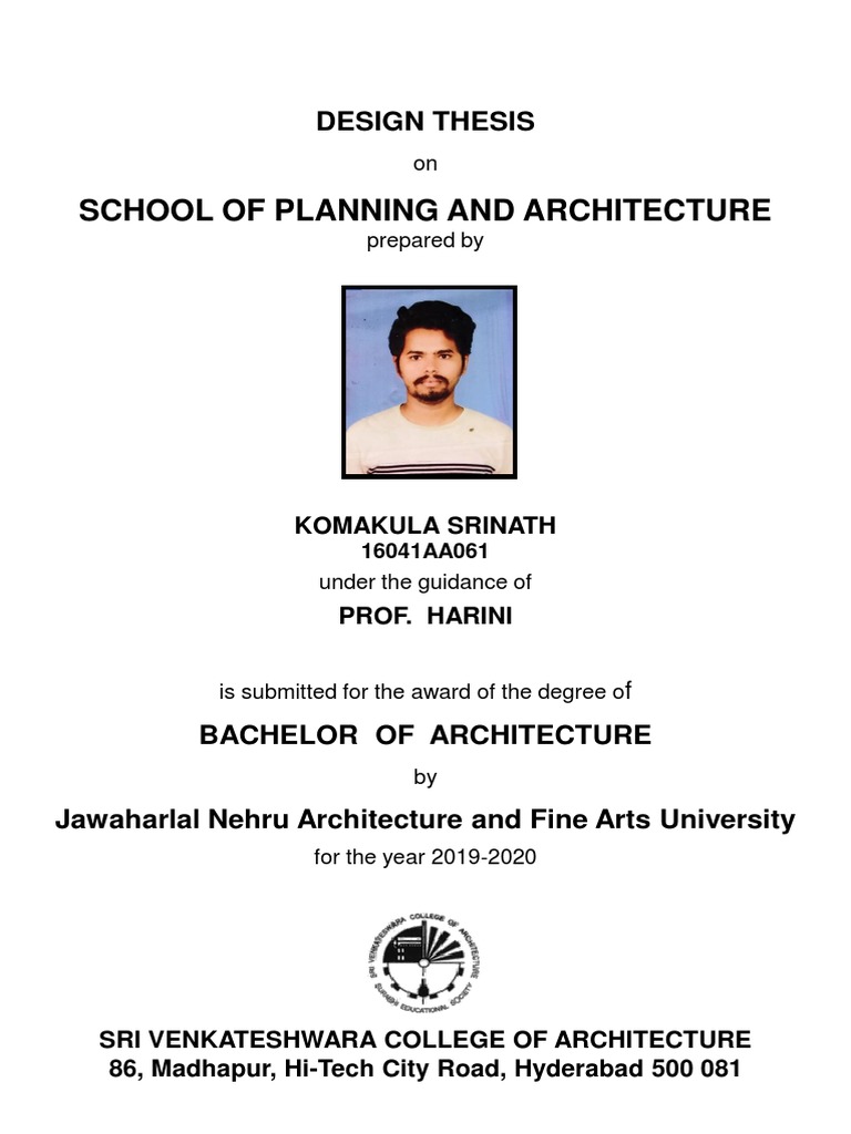 Thesis Book 1604AA061-SRINATH | PDF | Classroom