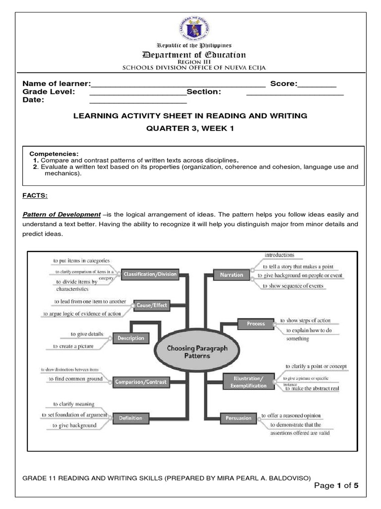 Las RWS Q3 W1 | PDF | Word | Learning