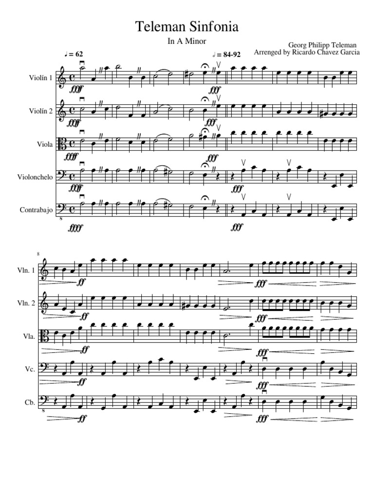 Telemann Sinfonia em Am | PDF