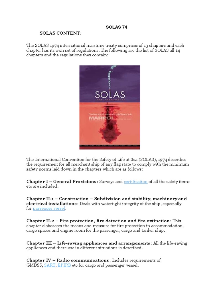 Solas 74 | PDF | Dangerous Goods | Ships