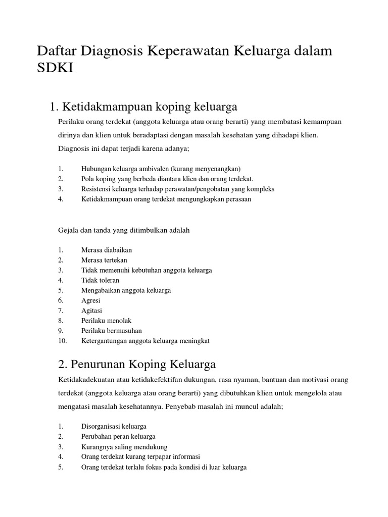 3,4 Daftar Diagnosa Keperawatan SDKI | PDF