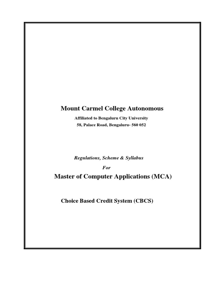 MCA 2 Year Syllabus | PDF | Databases | Relational Database MCA 2 Year Syllabus | PDF | Databases | Relational Database