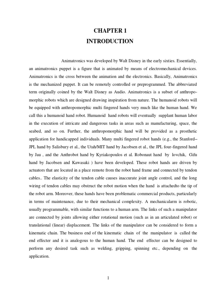 Animatronics Documentation | PDF | Hand | Servomechanism