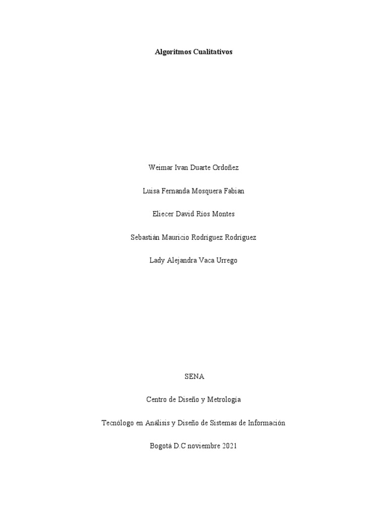 Algoritmos Cualitativos Ejers 1-5-26 | PDF