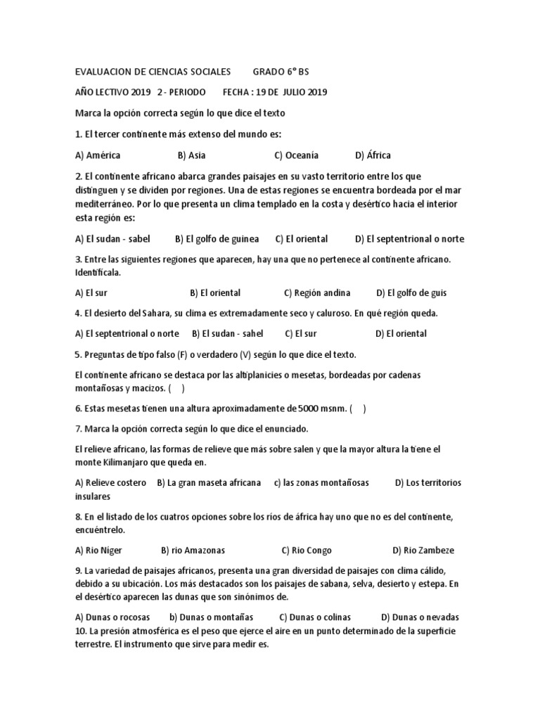 África: Geografía y Características | PDF | Desierto | África