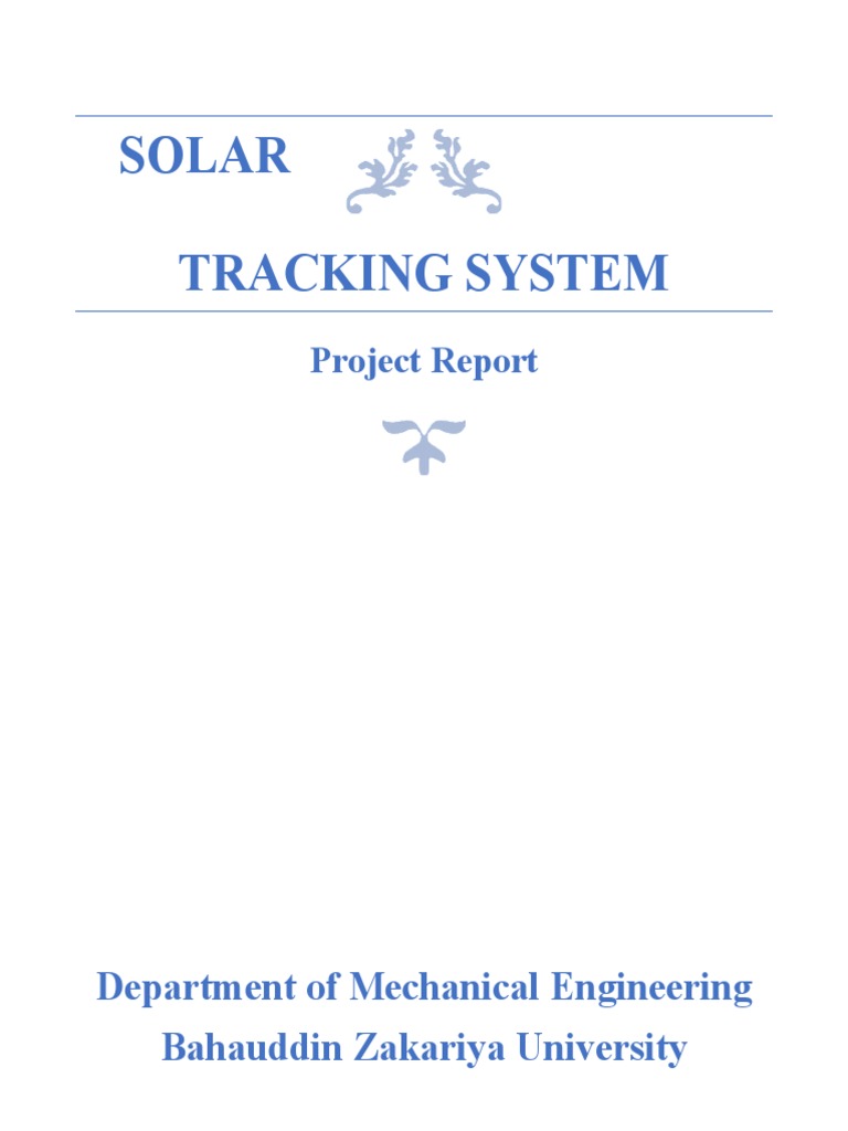 Single Axis Solar Tracking System Report | PDF | Solar Power | Electric ...