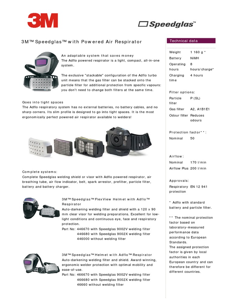 3M 446680 Adflo - Powered - Speedglas | PDF | Personal Protective ...