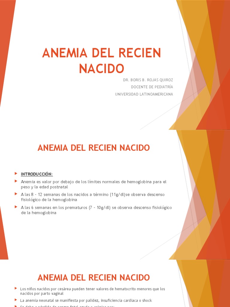 Anemia en Recién Nacidos: Causas y Tratamiento | PDF | Anemia | Infantes