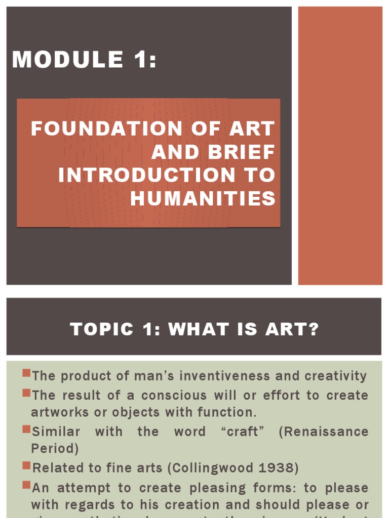Foundation of Art and Brief Introduction To Humanities | PDF