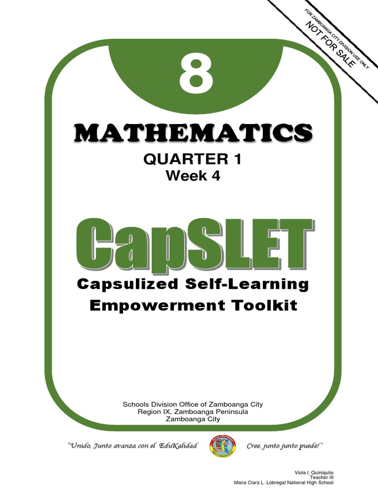Mathematics: Quarter 1 | PDF | Division (Mathematics) | Equations