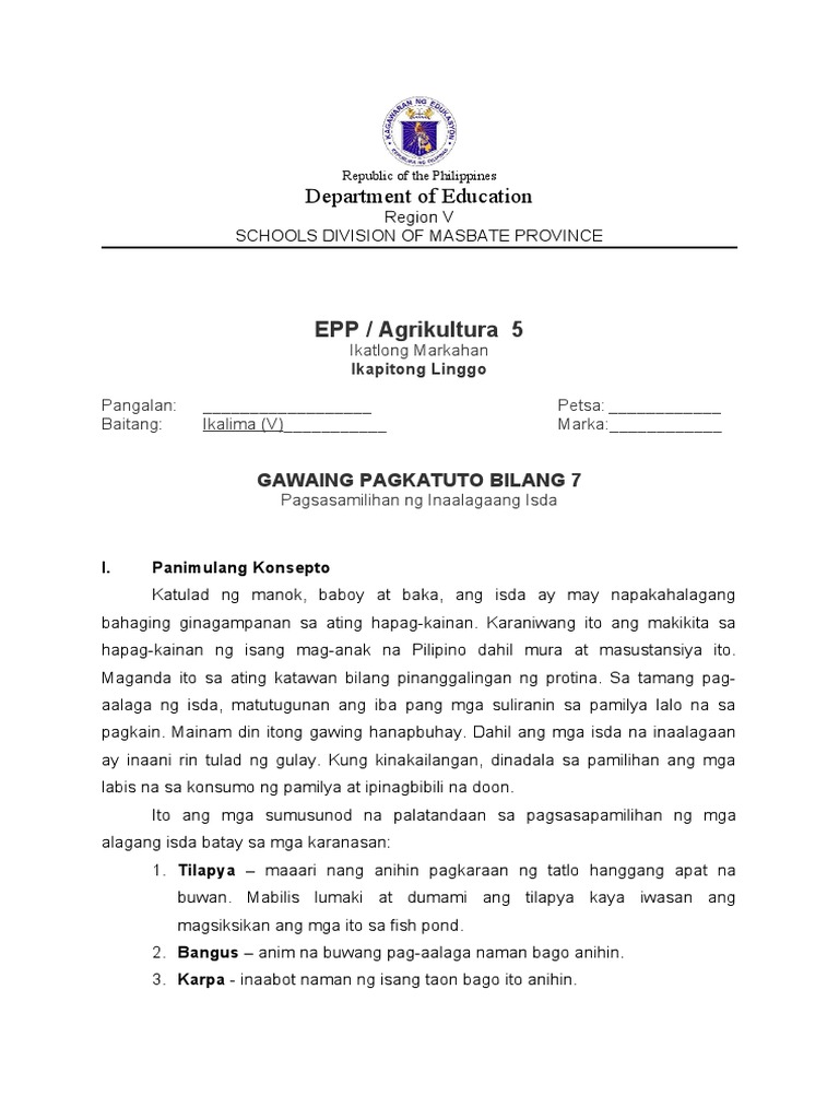 EPP5 Agri Week 7 Q3 | PDF