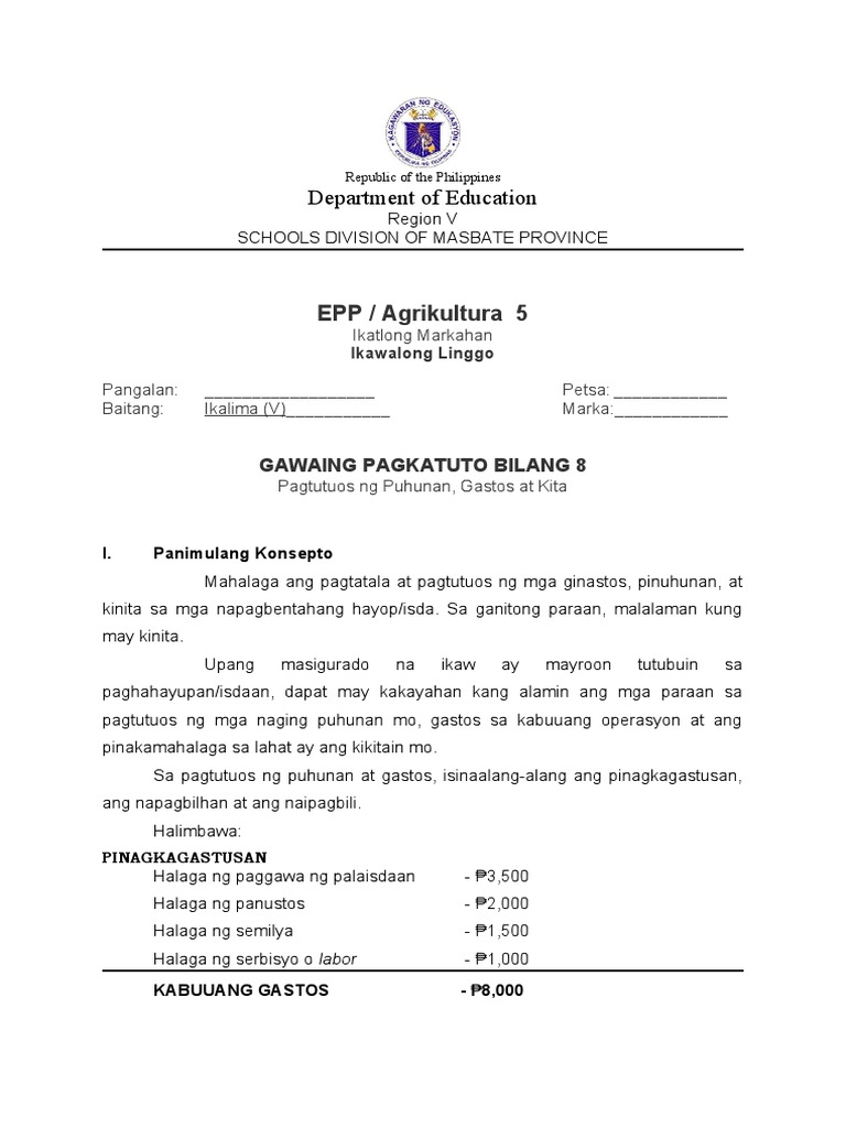EPP5 Agri Week 8 Q3 | PDF