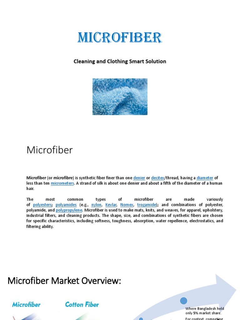 Microfiber: Cleaning and Clothing Smart Solution | PDF | Fibers | Textiles