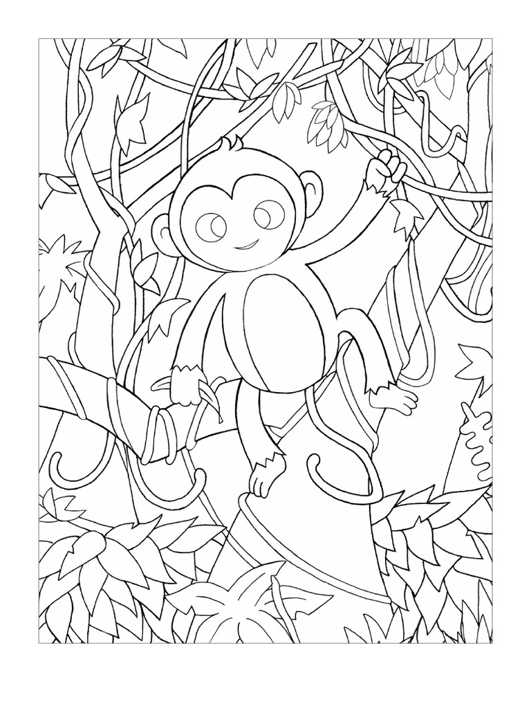 Coloring Monkey in Jungle | PDF