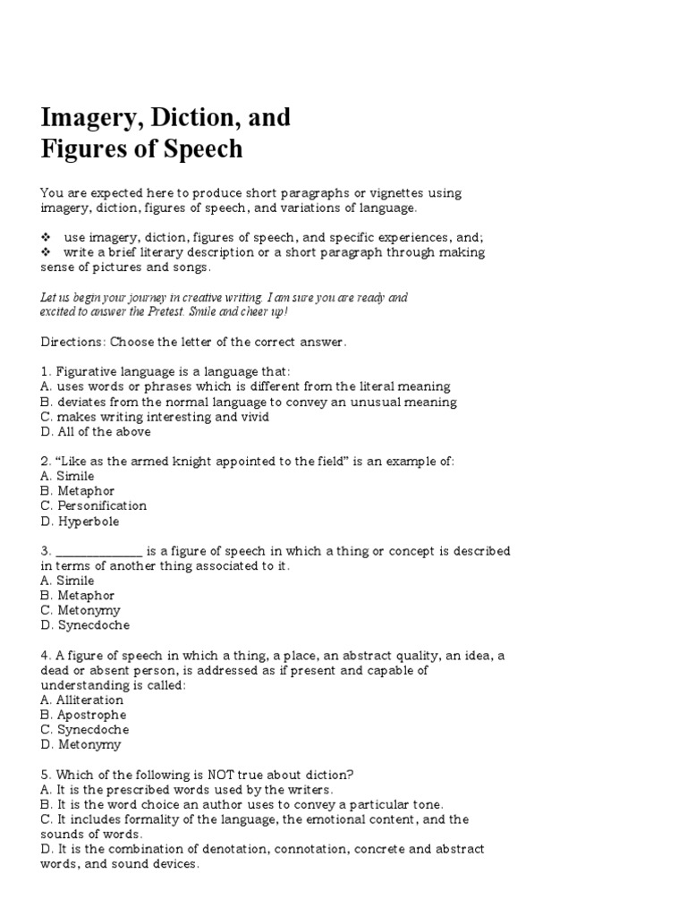 LESSON 1 CREATIVE WRITING 11-HUMSS For ASYncronous | PDF | Metaphor