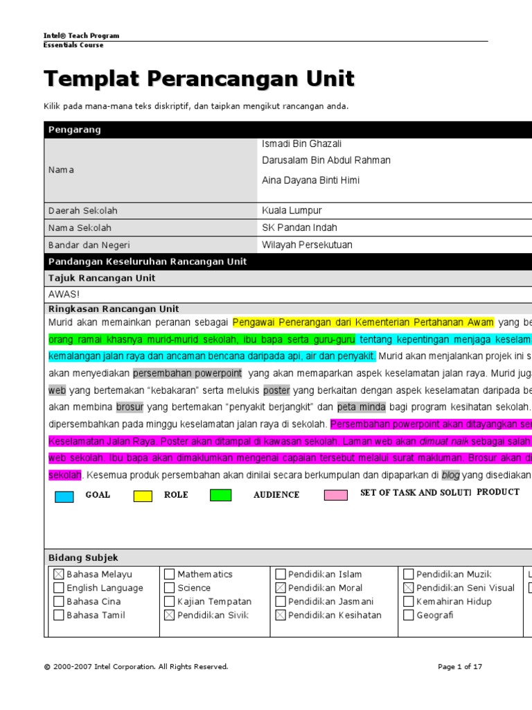 PBL - Contoh Perancangan Template | PDF