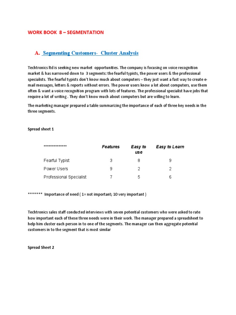 WORK BOOK 8 - Segmentation | PDF | Cluster Analysis | Principal Component Analysis