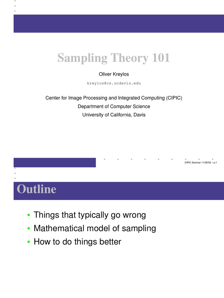 Sampling Theory 101 | PDF | Sampling (Signal Processing) | Spectral Density