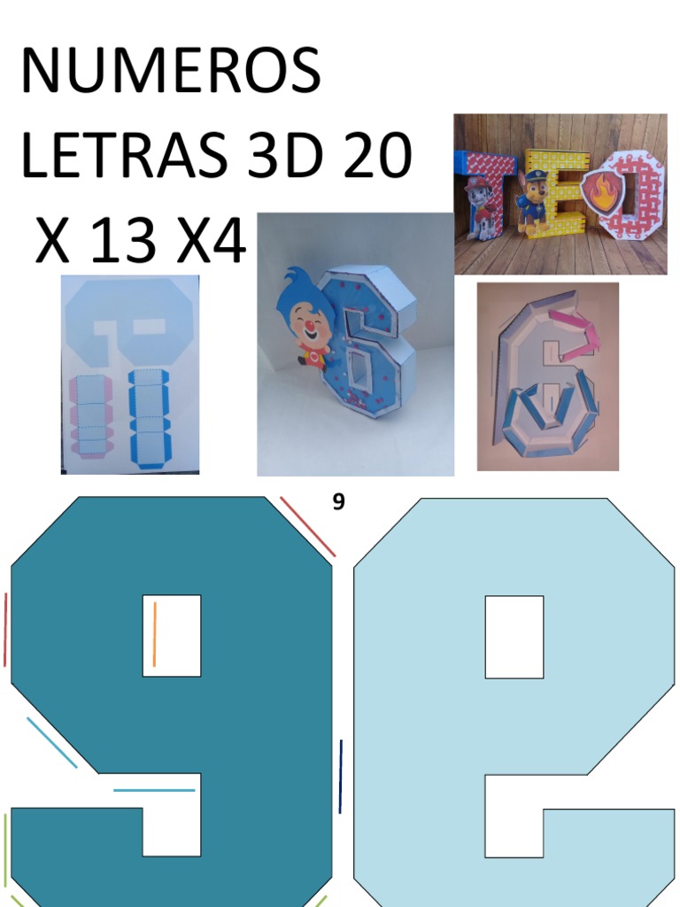 Copia de Copia de Numeros Y LETRAS DE 20 X 13 X 4 CM 3D | PDF