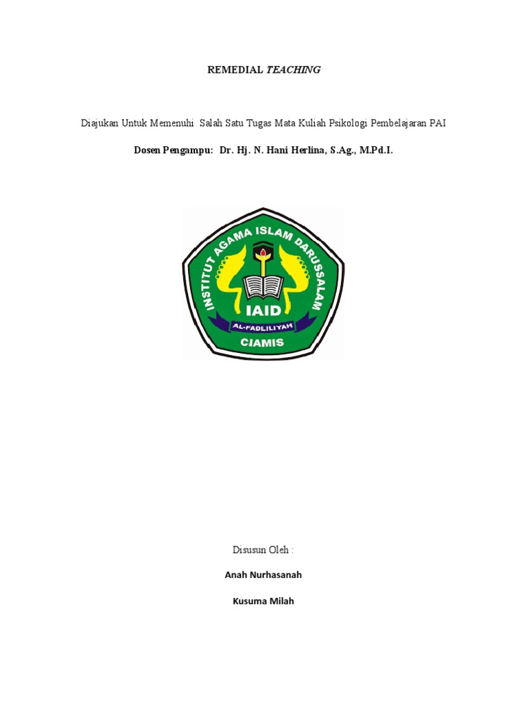 Pengajaran Remedial dalam Pendidikan | PDF
