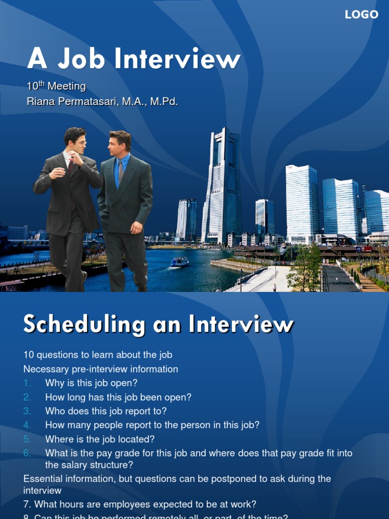10th Meeting - A Job Interview | PDF | Interview | Job Interview