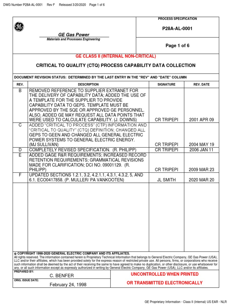 GE Gas Power P28A-AL-0001: Ge Class Ii (Internal Non-Critical) | PDF ...