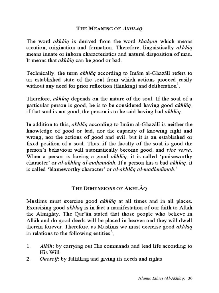 7 Meaning of Akhlaq | PDF | Prophets And Messengers In Islam | Muhammad