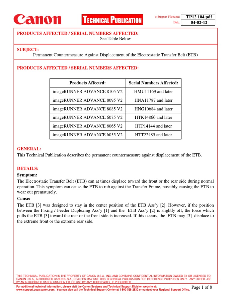 Permanent Countermeasure Against Displacement of The Electrostatic ...