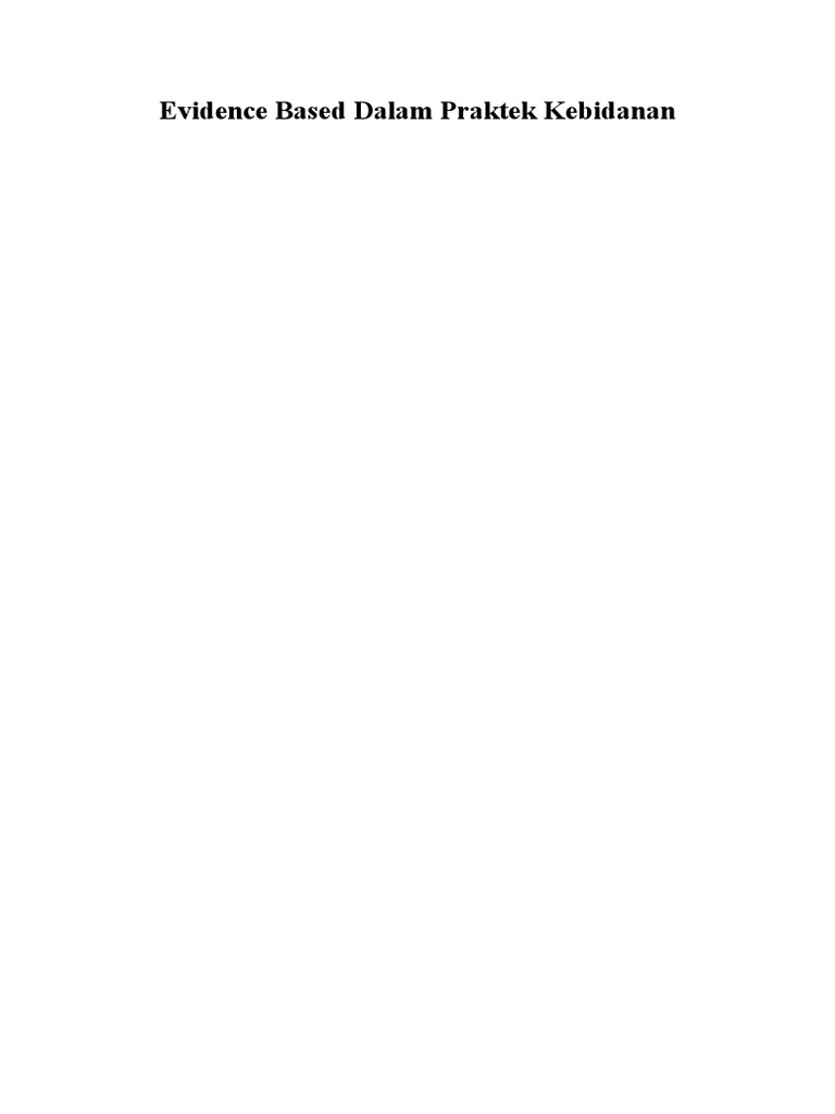 Evidence Based Dalam Praktik Kebidanan | PDF | Sains & Matematika