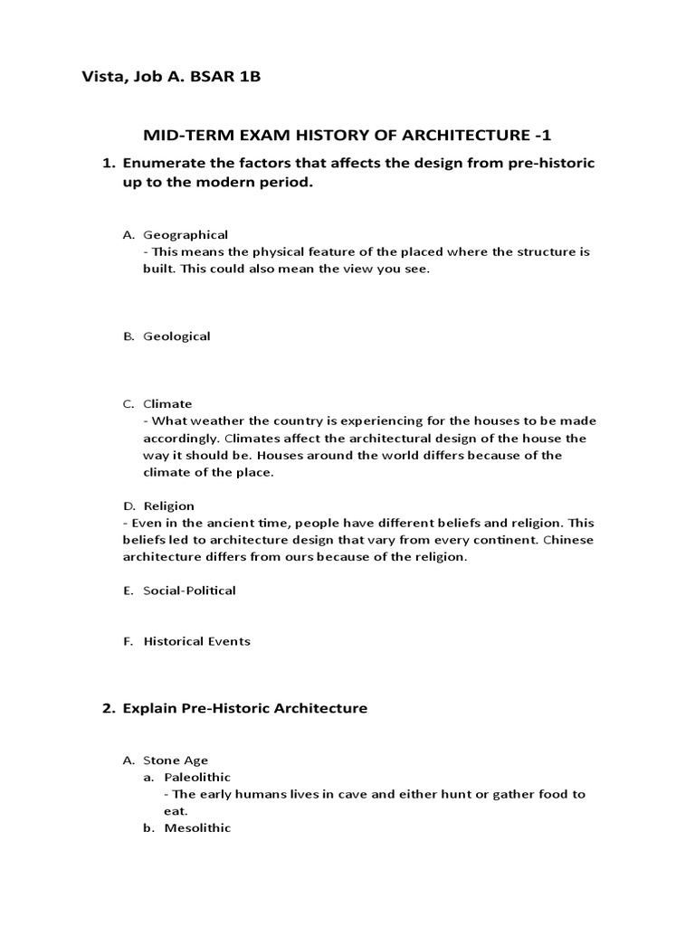 Vista, Job A. BSAR 1B: 1. Enumerate The Factors That Affects The Design ...