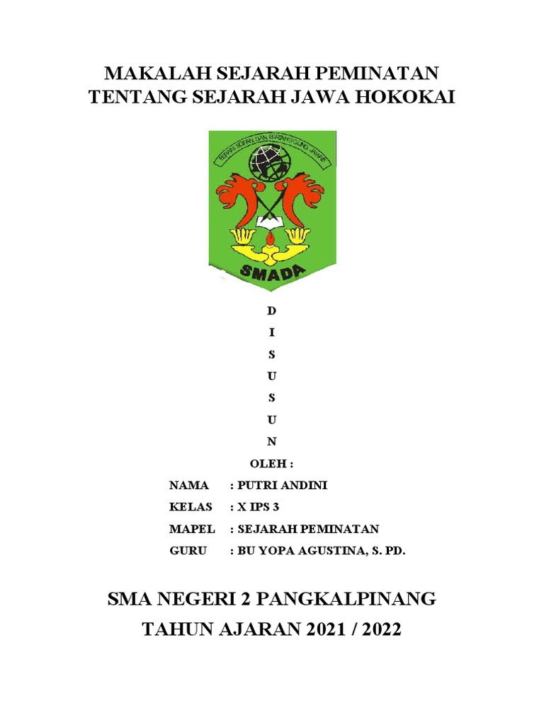 Makalah JAWA HOKOKAI | PDF | Perjalanan