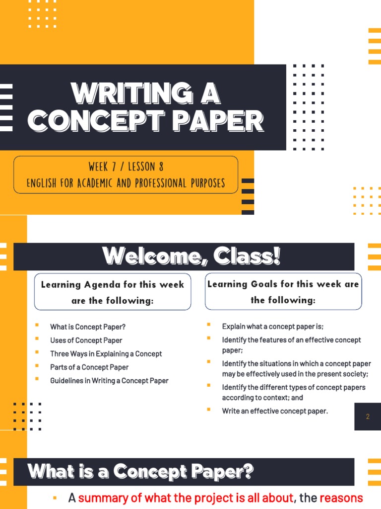 Week 7 - Writing A Concept Paper | PDF | Definition | Concept