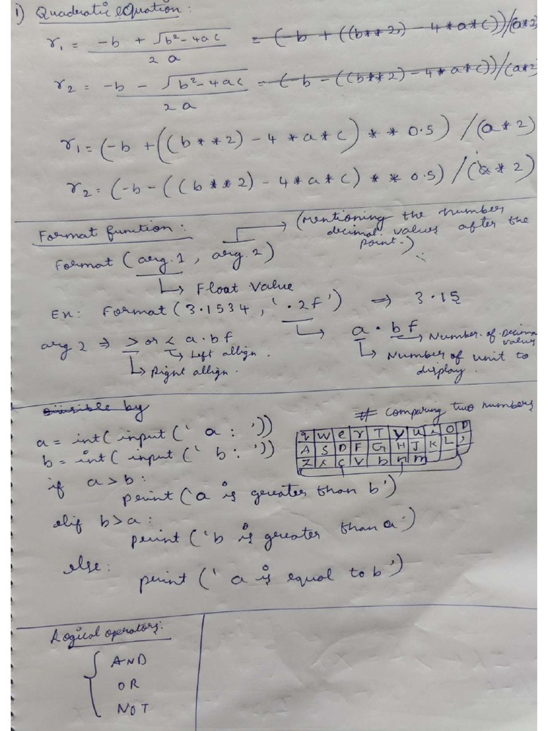 Class Notes (Python Lecture) | PDF