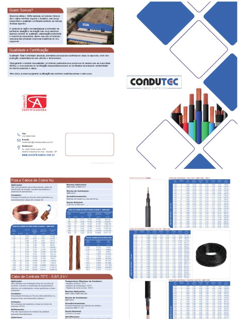 Catalogo Condutec Novo | PDF | Qualidade (negócios) | Business